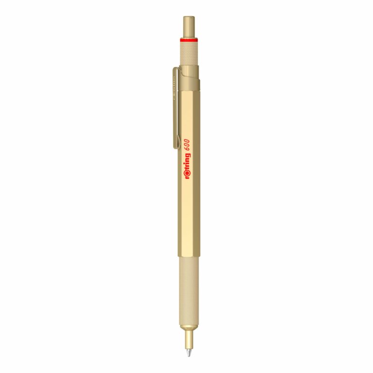 Rotring 600 Ballpoint Pen - Gold Medium Nib Black Ink